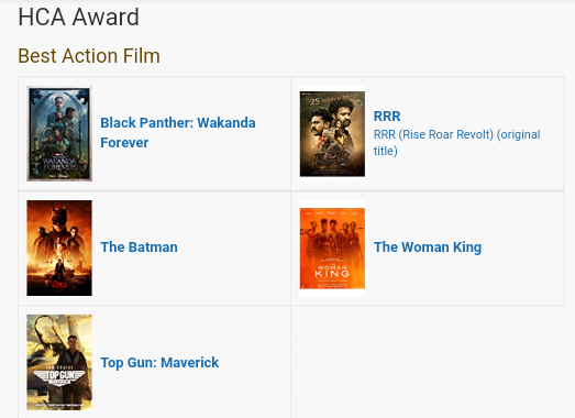 ‎LIVE POLL: HCA Film Awards 2023 — Best Action Movie | IMDb Community Forums