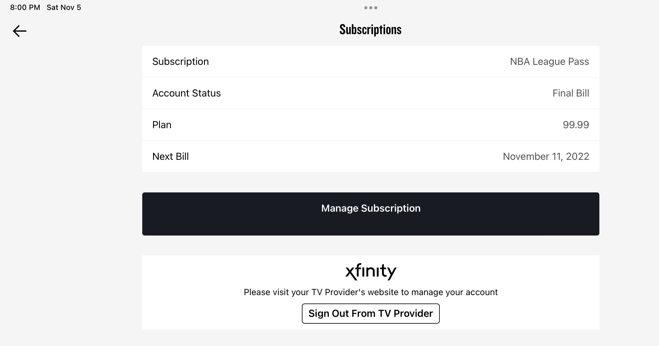 ‎NBA League Pass not working on Xfinity Stream | Xfinity Community Forum