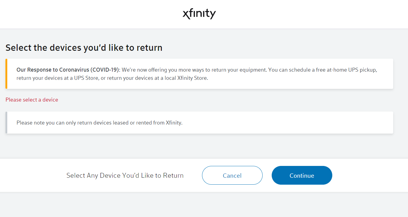  Can t Print Shipping Label For Return My Modem Xfinity Community Forum