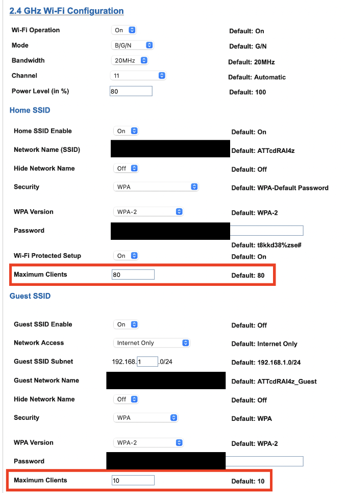 BUG] BGW320-500 Wi-Fi Network Maximum Client option reverts to default ...