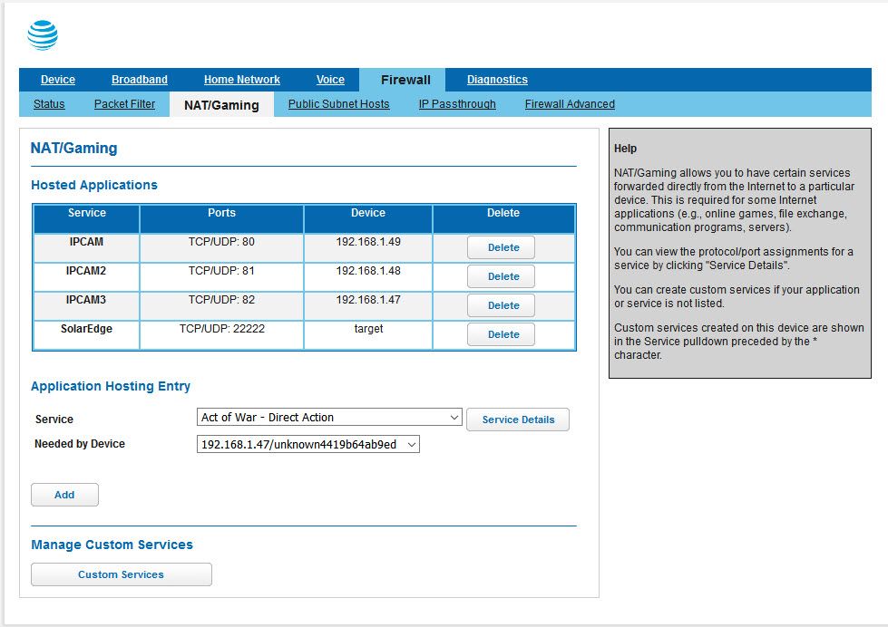‎How to bgw210 port forwarding for 2 devices or more? | AT&T Community Forums