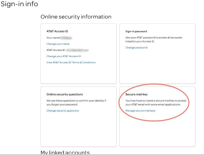 ‎Can't find web page to create a secure mail key on att.com website ...